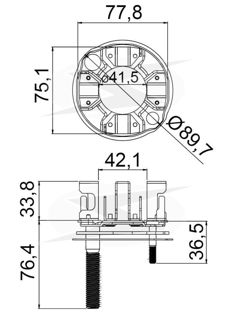 1.181/4 - Porta Escovas - Motor de Partida - Unifap